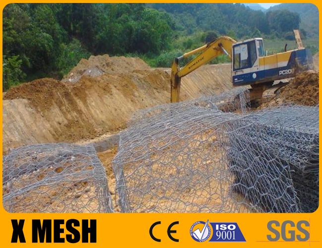Dia 2.7mm Galfan Wire Mesh Gabion Mesh Gabion 2×1×0.3m